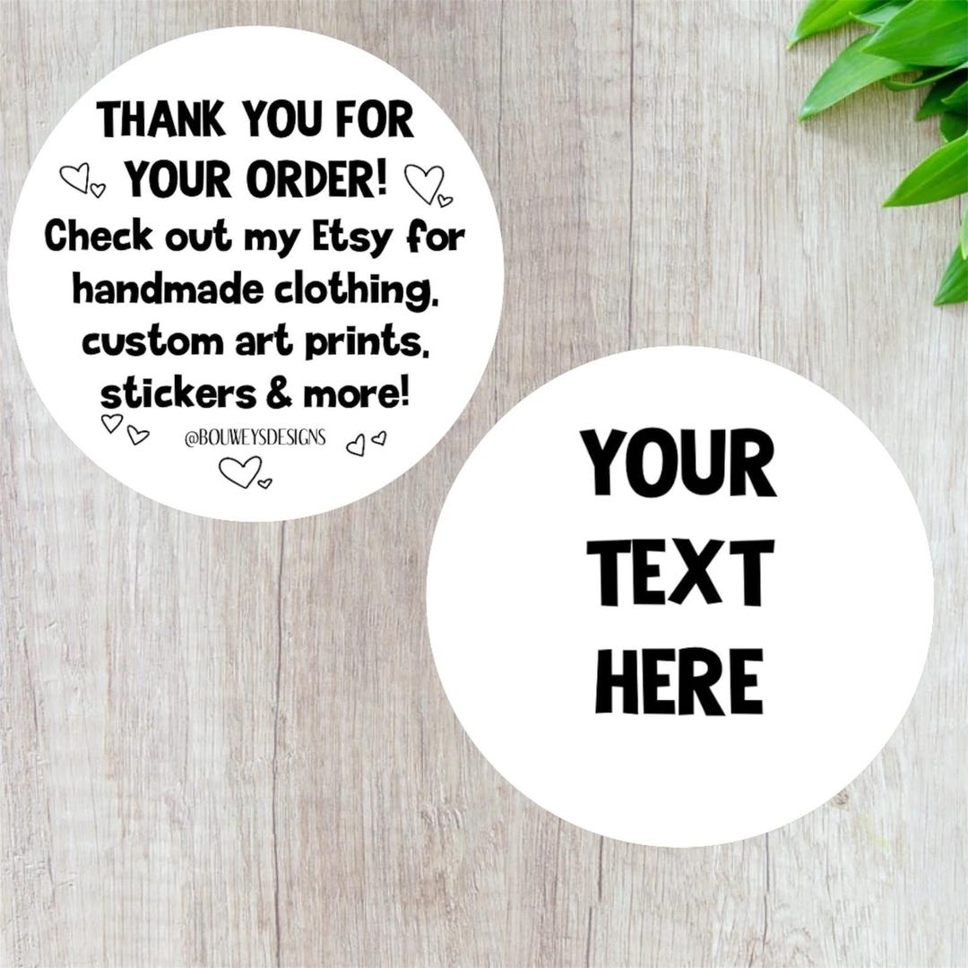 Custom Text Stickers (2-inch Round Stickers / Personalized Wedding Stickers / Packaging Stickers ...