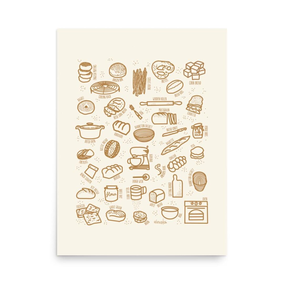 Bread Lovers Wall Art. Bread Fans Prints. Bread Makers Gifts. Bread ...