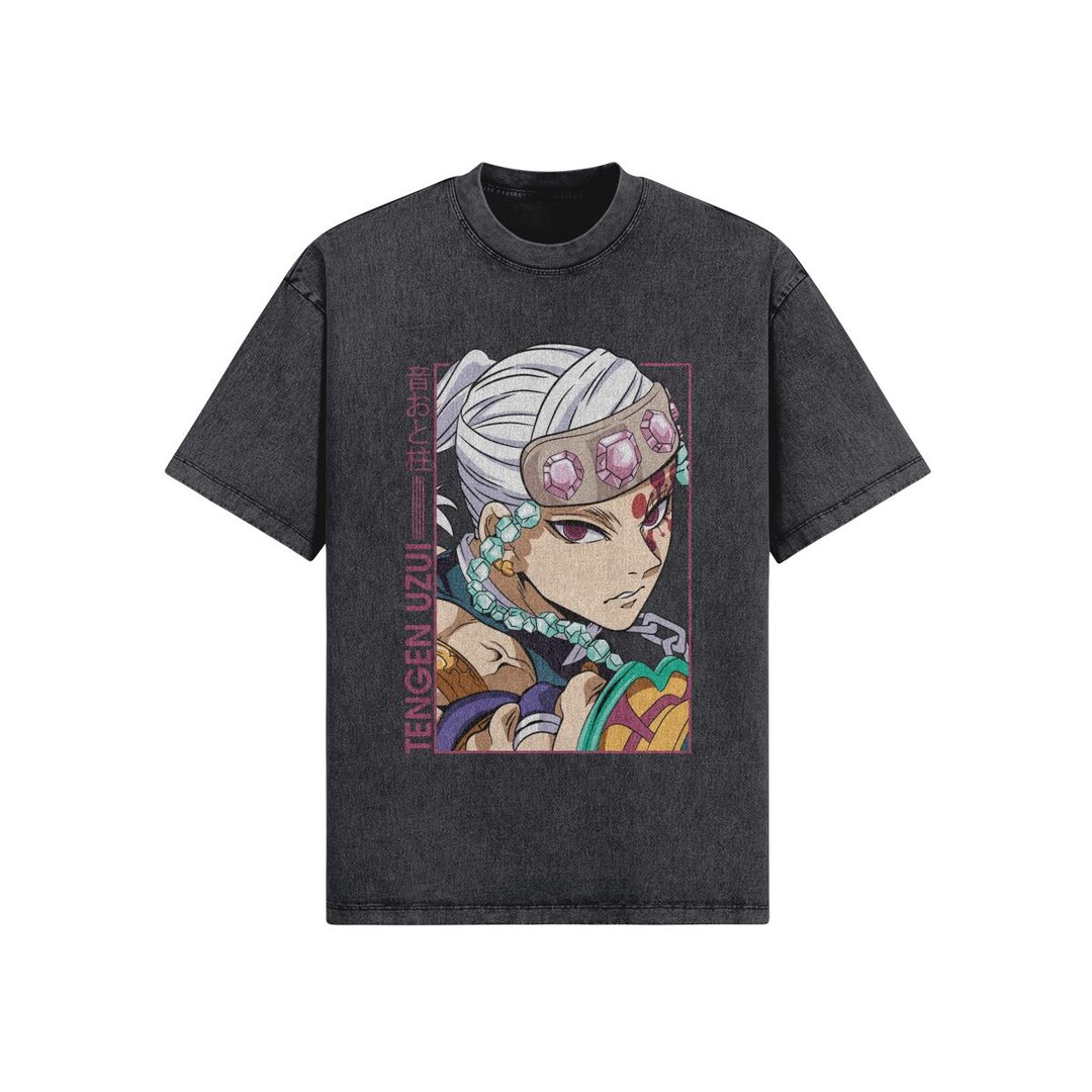 Demon Slayer Tengen Sound Hashira Oversized Snow Wash T-shirt - Etsy