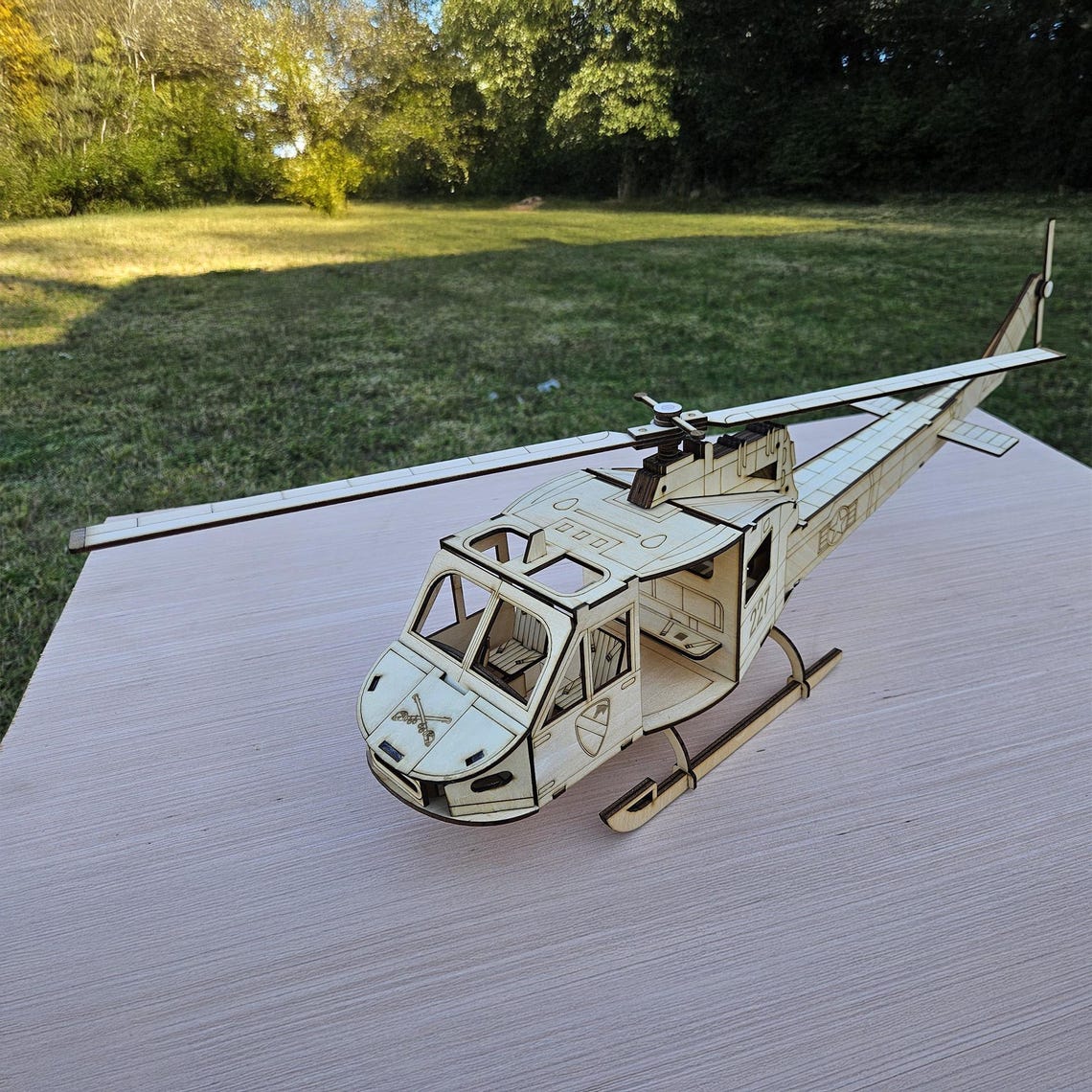 UH-1 Huey Helicopter 3D Wooden Model Kit, Movable Rotor, Made in USA - Etsy
