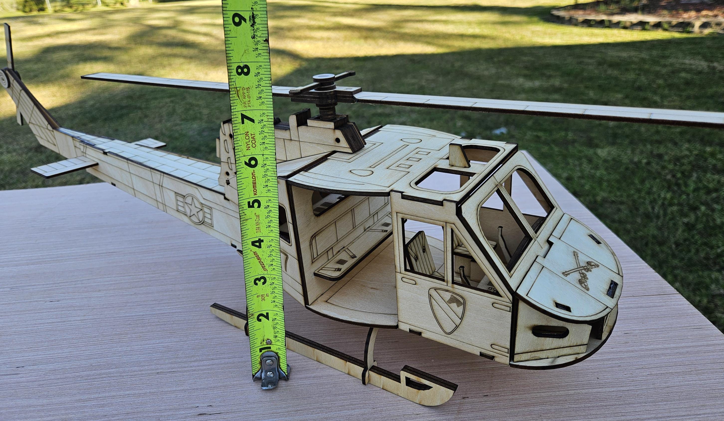 Large UH-1 Huey Helicopter 3D Laser-cut Wooden Model Kit With Glue ...