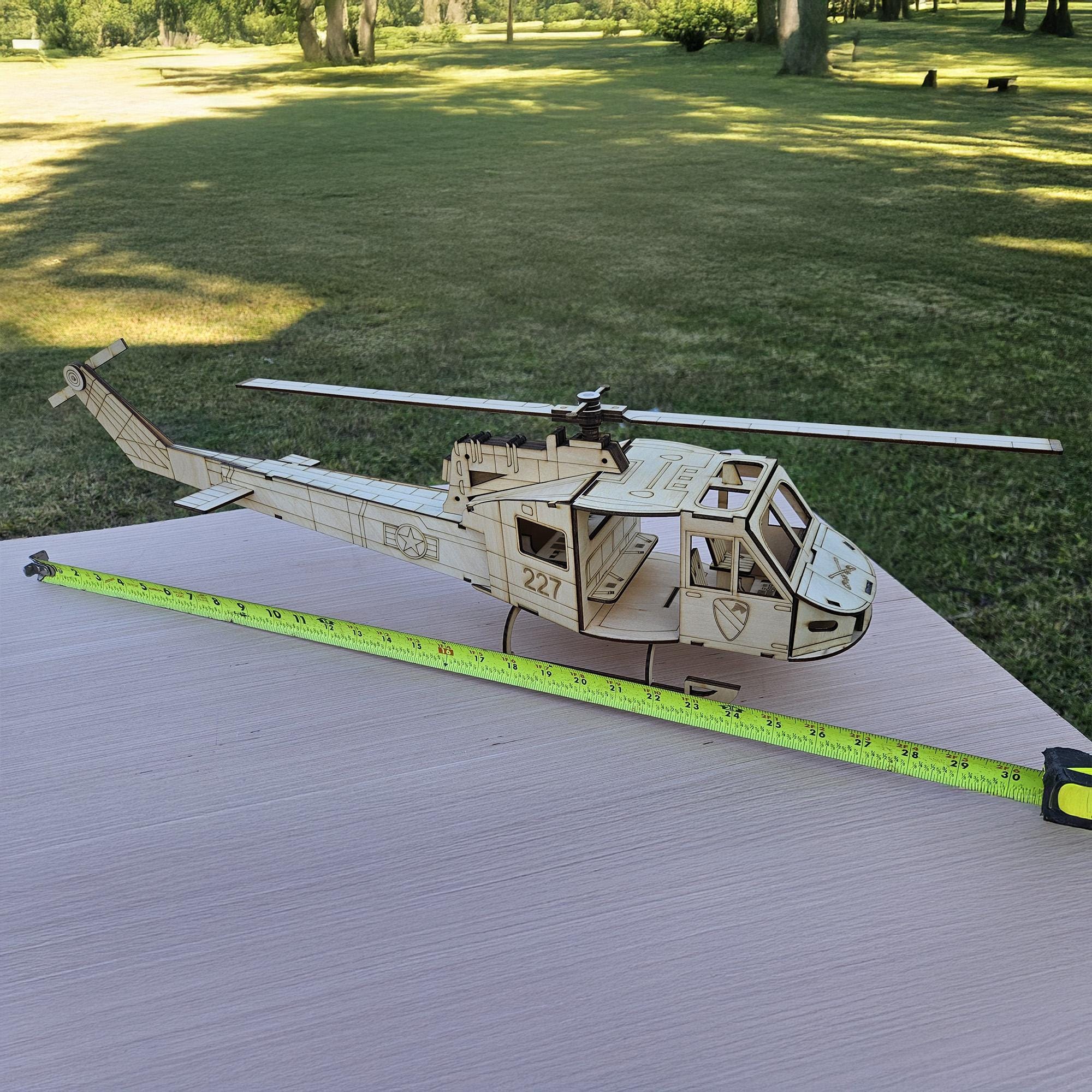 Large UH-1 Huey Helicopter 3D Laser-cut Wooden Model Kit With Glue ...