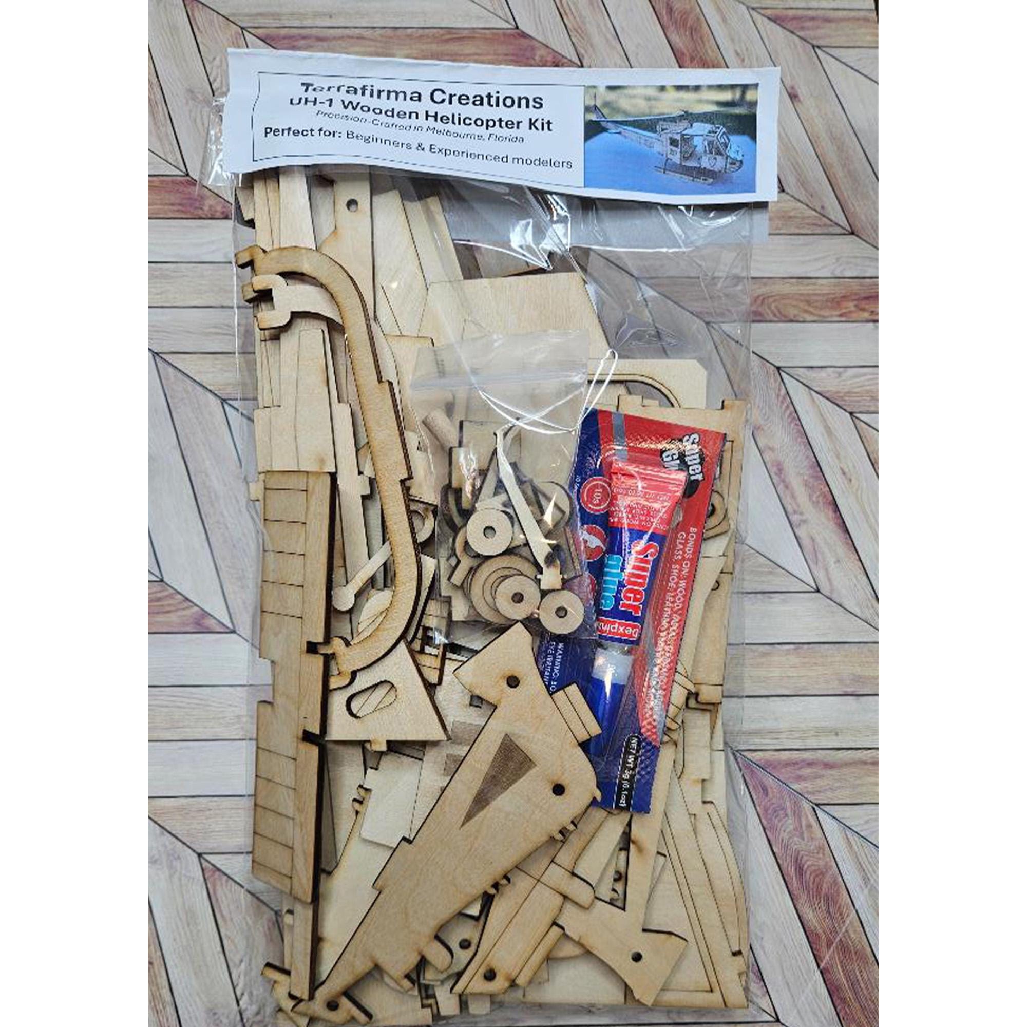 Large UH-1 Huey Helicopter 3D Laser-cut Wooden Model Kit With Glue ...