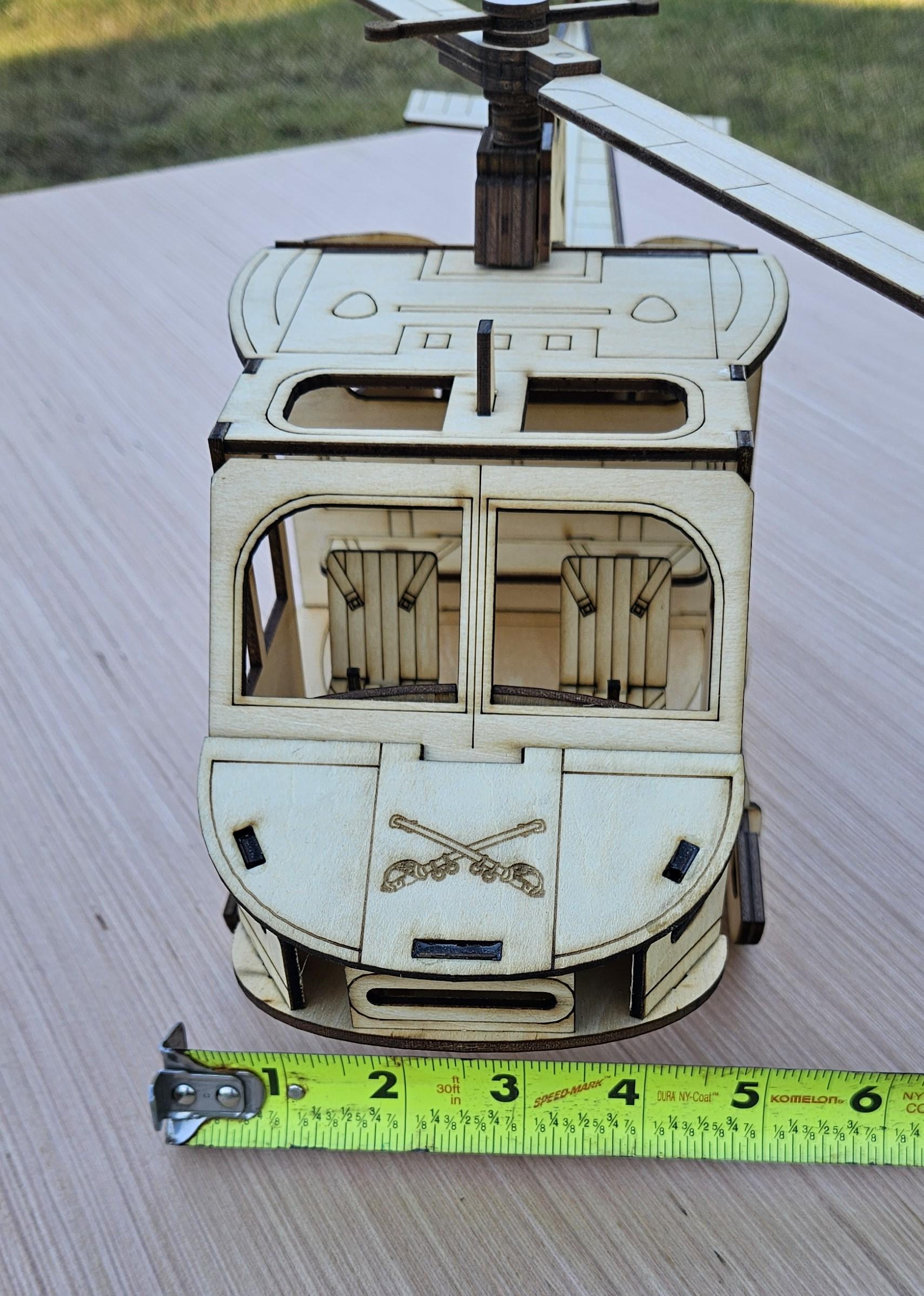 Large UH-1 Huey Helicopter 3D Laser-cut Wooden Model Kit With Glue ...