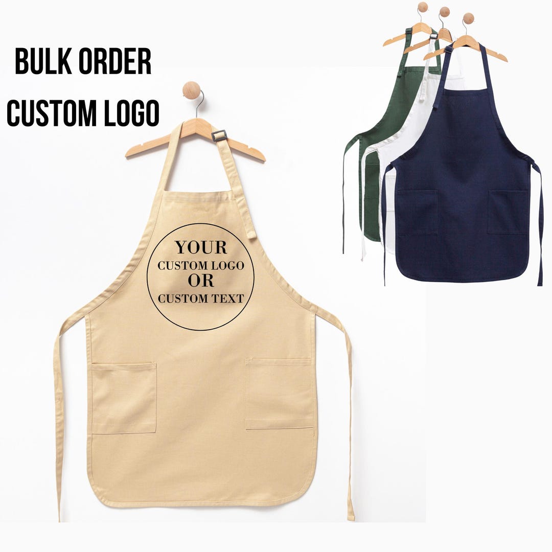 Bulk Custom Kitchen Aprons With Your Logo – Personalized Aprons for ...