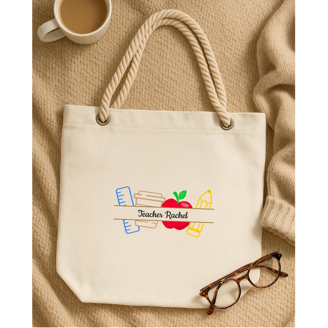Custom Teacher Tote, Back to School Bag, Personalized Teacher Gift ...