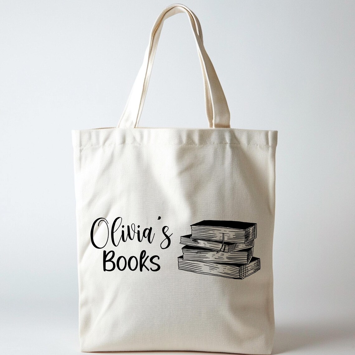 Personalized Book Tote Bag – Custom Name Canvas Library Bag for Book ...