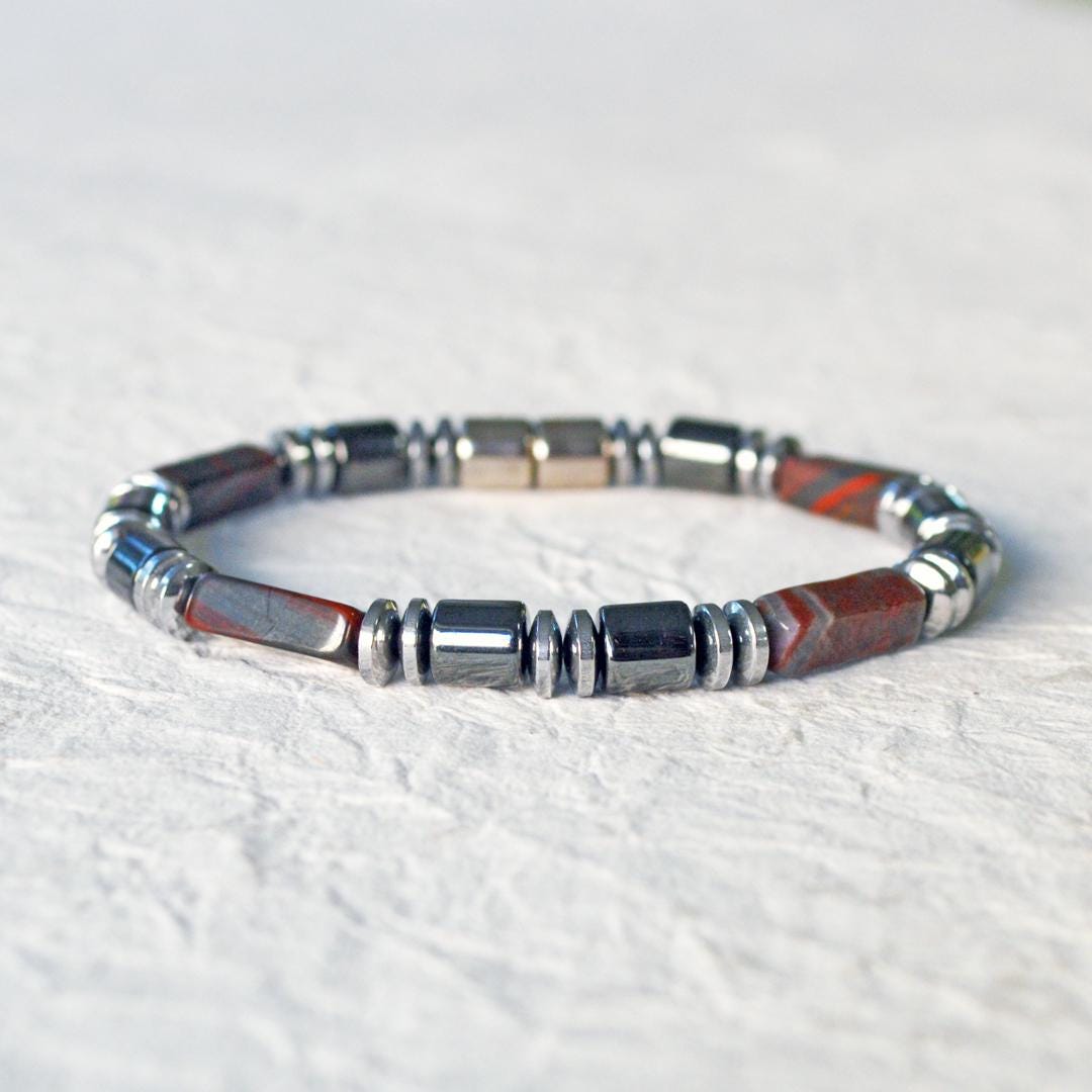 Magnetic Hematite Bracelet for Men With Magnetic Clasp, Tiger Iron ...
