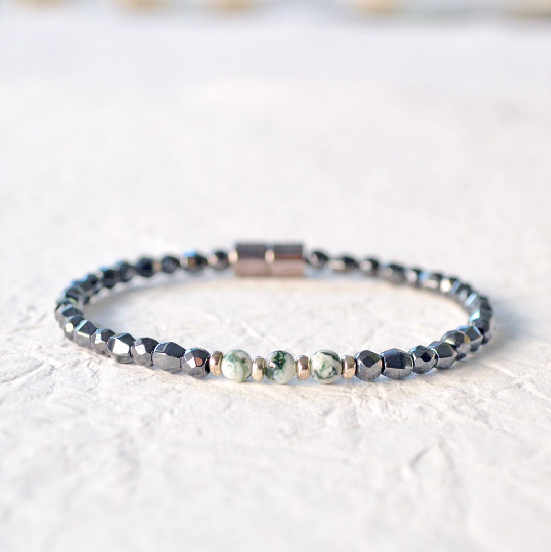 Magnetic Therapy Bracelet With Magnetic Clasp, Black Magnetic Jewelry ...