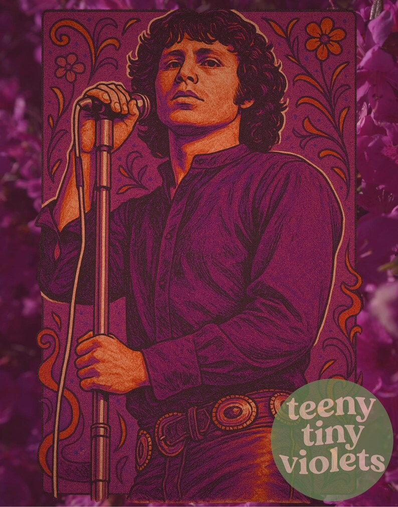 Jim Morrison Psychedelic Art Print – Digital Download (11x14 In) | Vintage Rock Poster | Retro ...