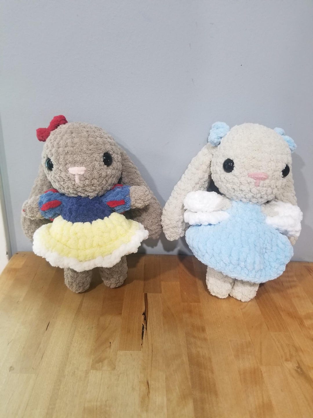 Snow White/cinderella Bunny Crocheted Plushie *made to Order* - Etsy