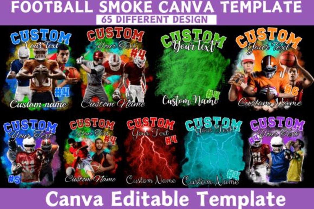 Editable Football Smoke Canva Template SVG for Fun Sports Designs ...