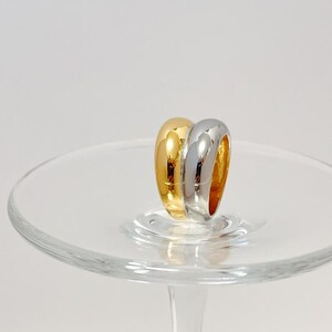 Gold and Silver Mixed Metal Ring, Minimalist Two-tone Band, Statement ...