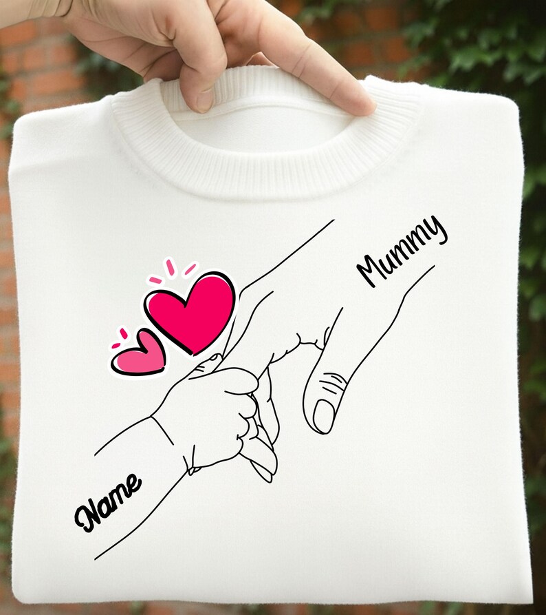 Mother's Day Hand Holding Design Bundle, Minimalist Line Art SVG ...