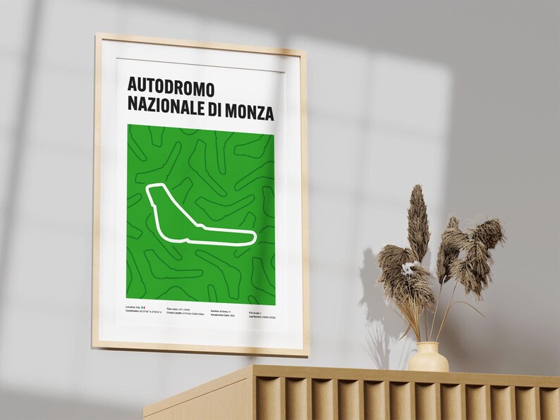 Monza Circuit F1 Poster – Vector Track Formula 1 Design | Motorsport ...