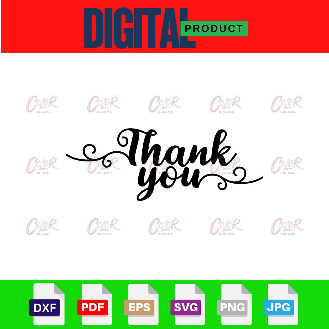 Thank You Svg, Thank You Pdf, Thank You Png, Thank You Jpg, Thank You ...
