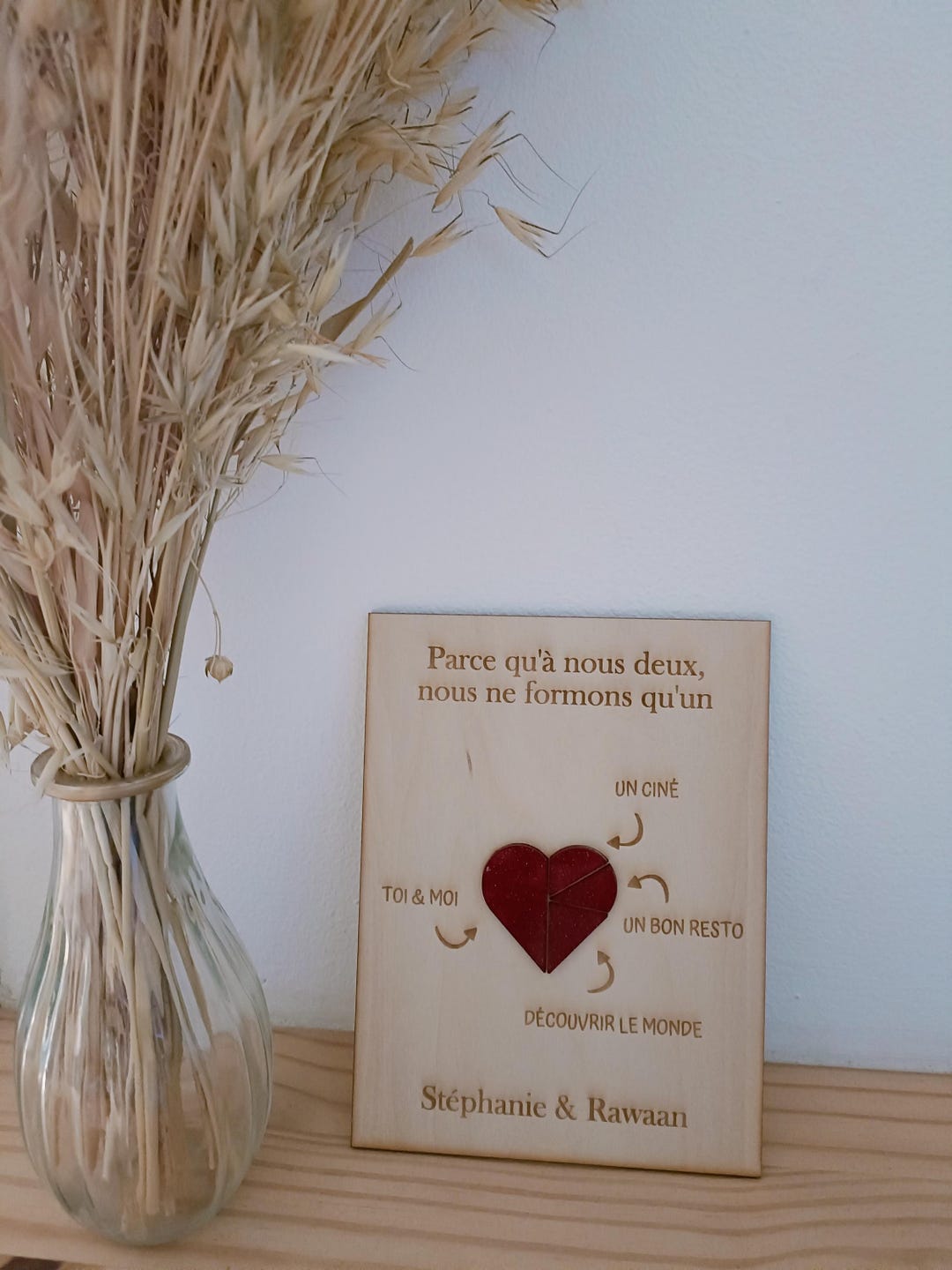 Love Heart Card | Heart Design Artwork | Romantic Wood Card for Couples ...