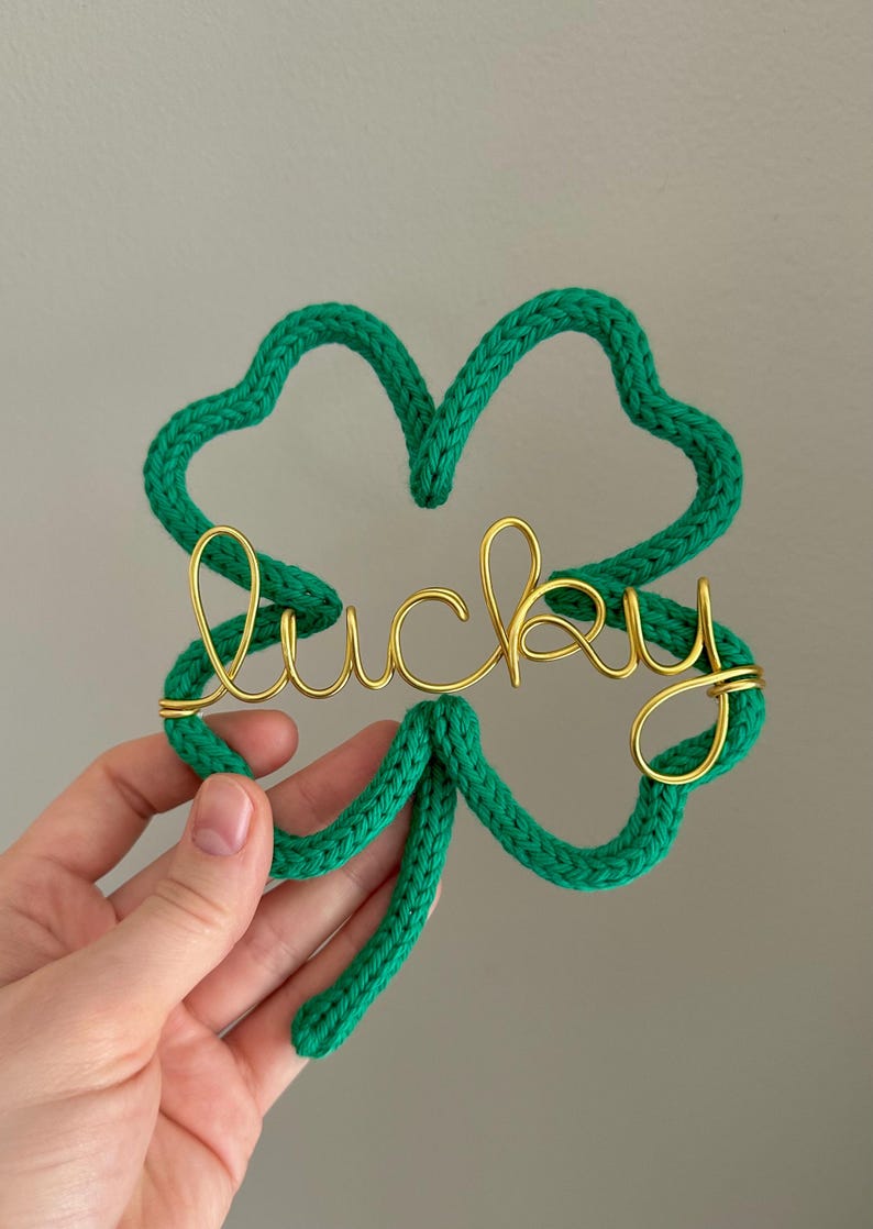 Knitted Wire Shamrock: Lucky Irish Decor, St. Patrick's Day - Etsy