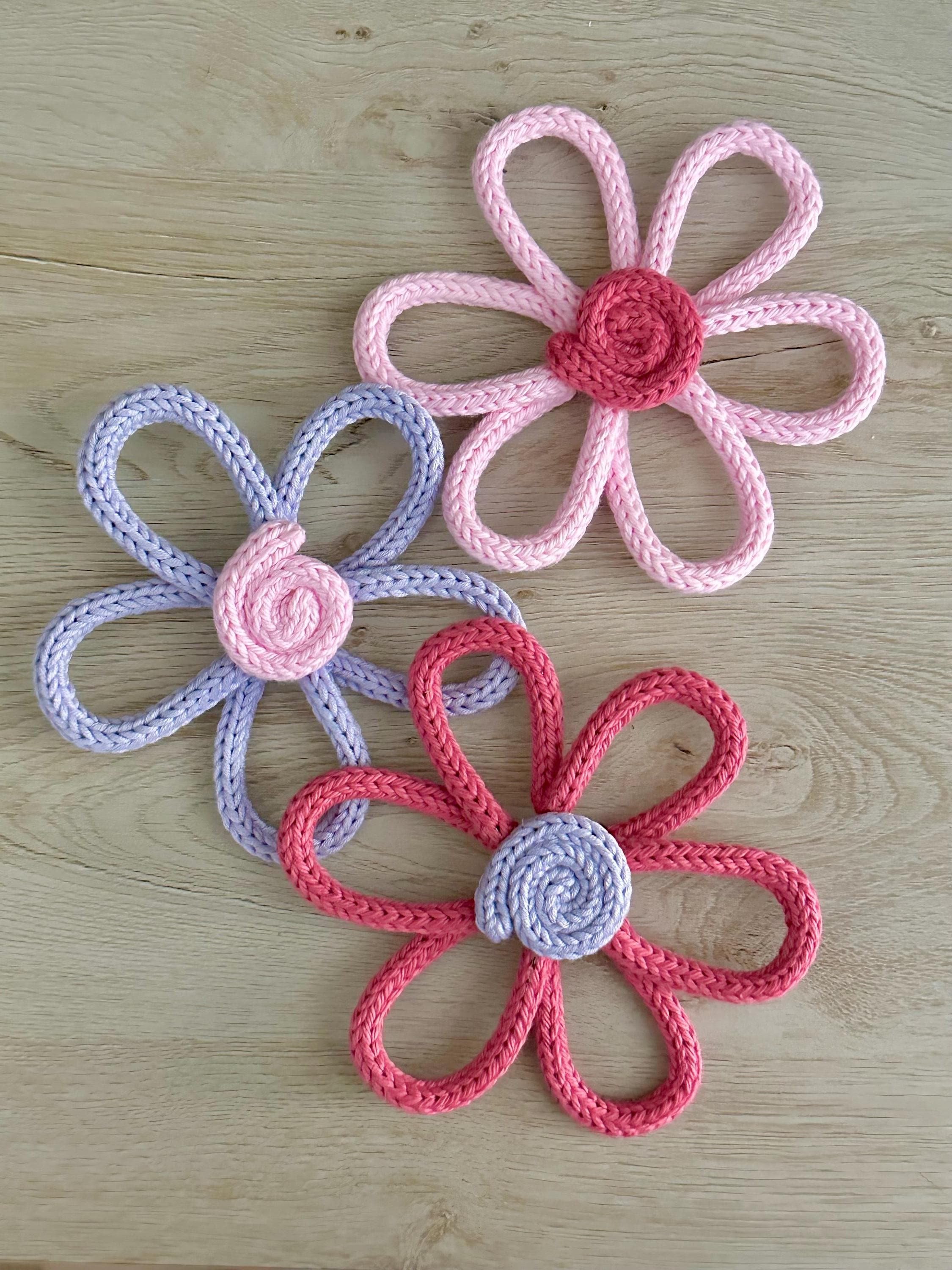 Custom Knitted Wire Flower: Handmade Cotton Yarn Nursery Decor - Etsy
