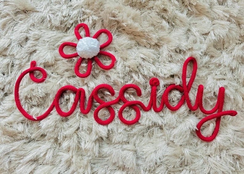 Custom Knitted Wire Name Sign: Yarn-wrapped Wall Decor - Etsy