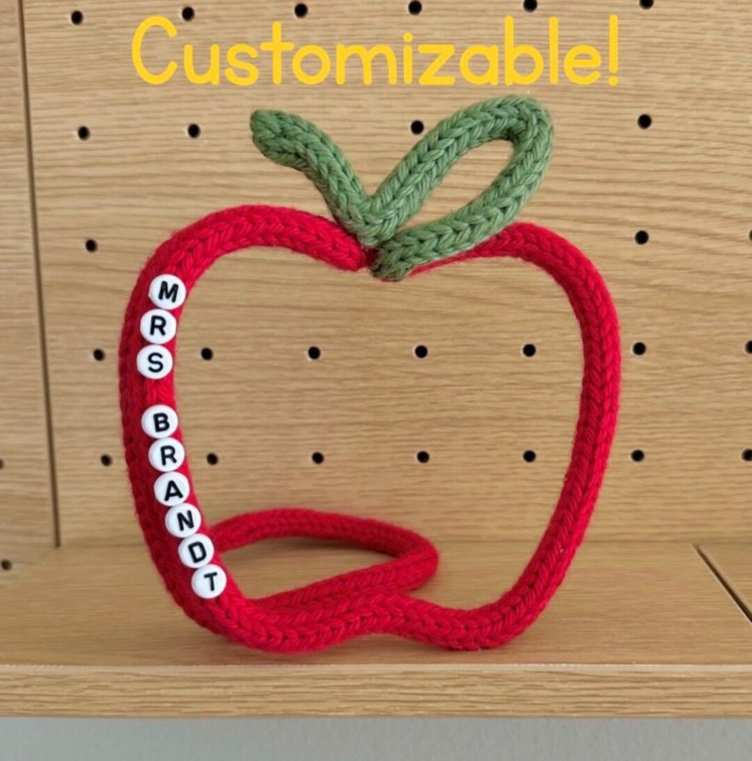 Personalized Knitted Wire Apple – Handmade Teacher Gift - Etsy