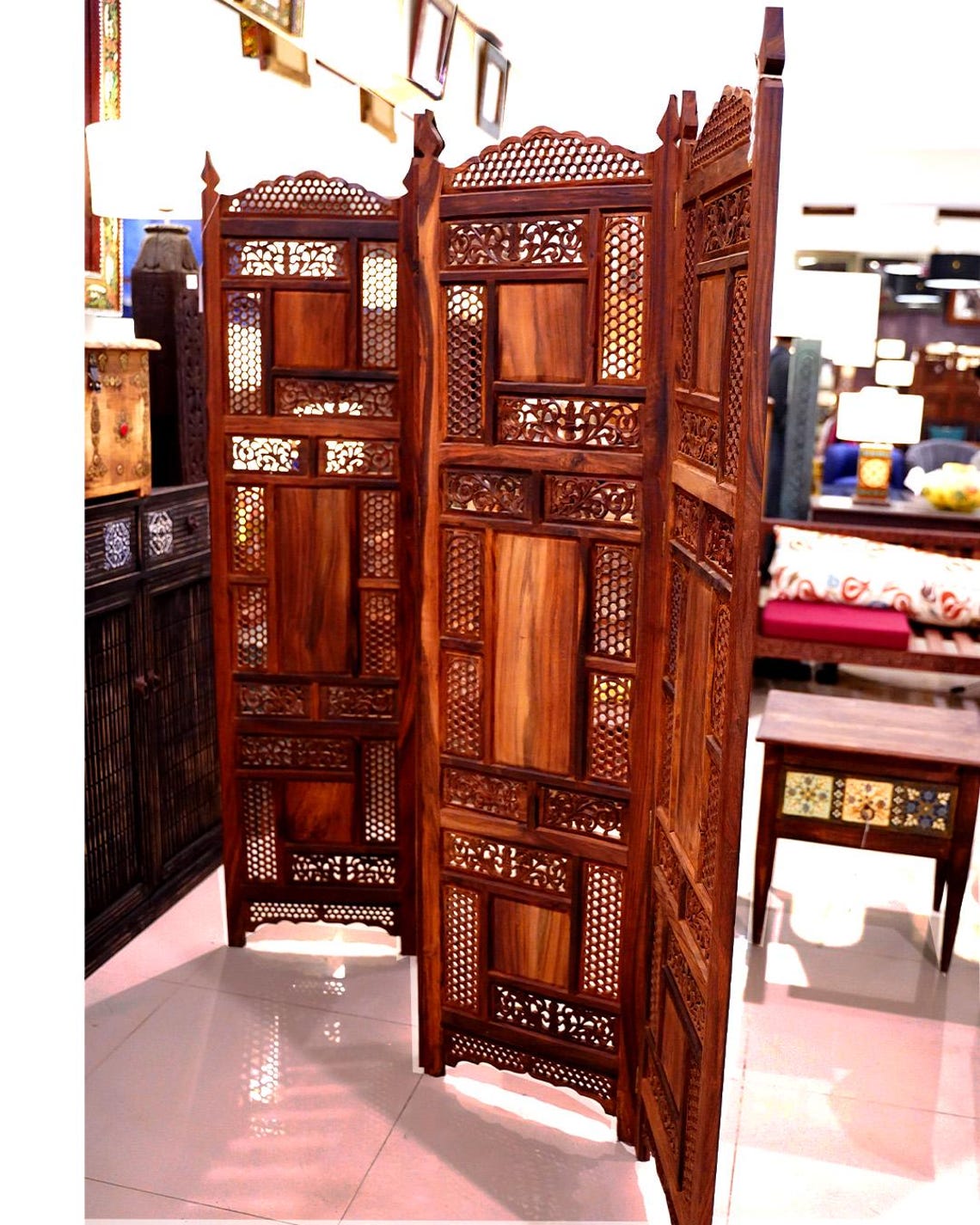 Handmade Chinioti Jaali Partition – Solid Rosewood Room Divider - Etsy