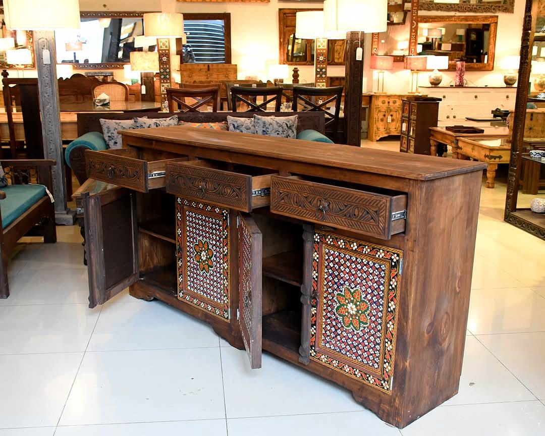 Handmade Mughlai Buffet Sideboard – Solid Wood Luxury Storage - Etsy