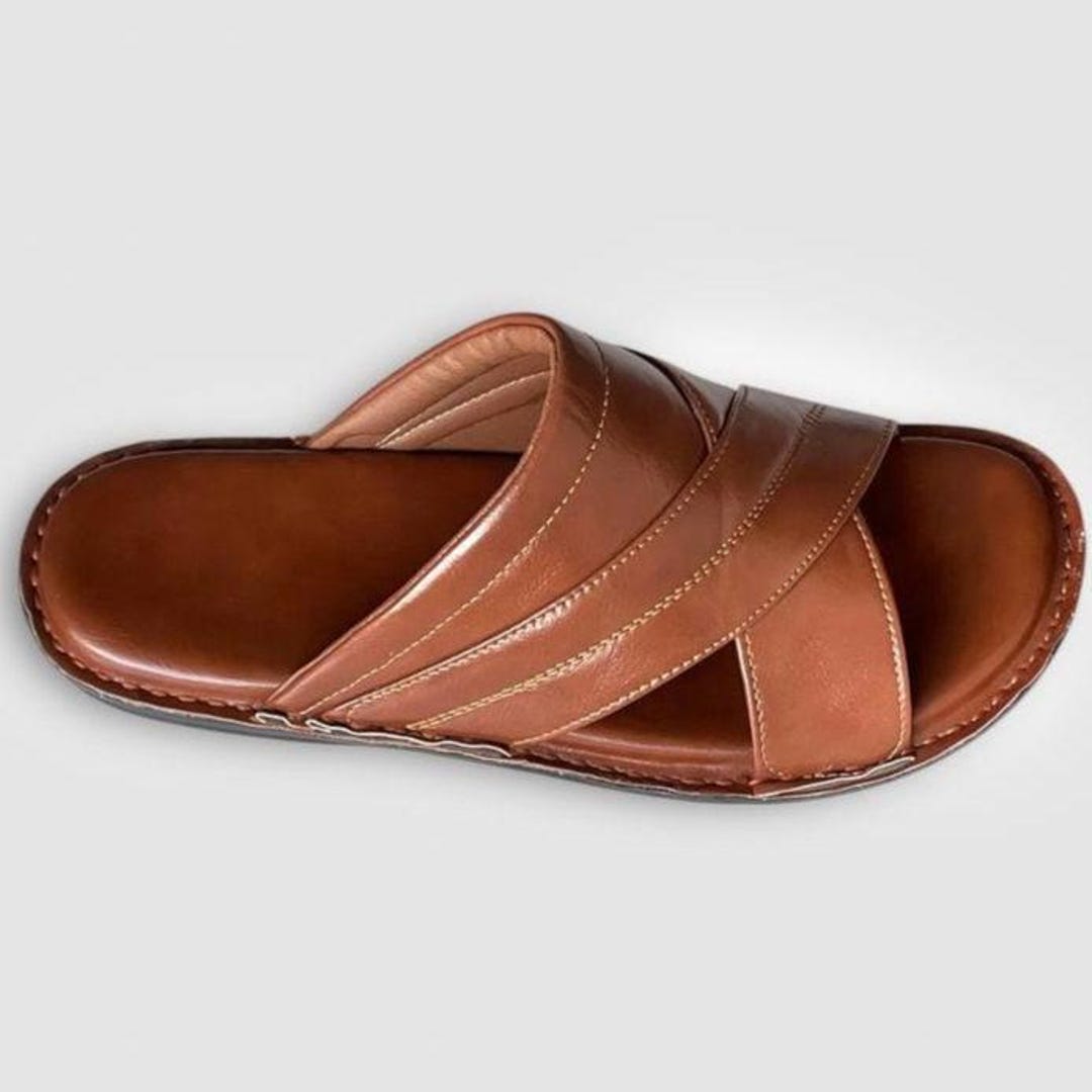 Handmade Medicated Leather Chappal for Diabetic Comfort – Soft Foam ...