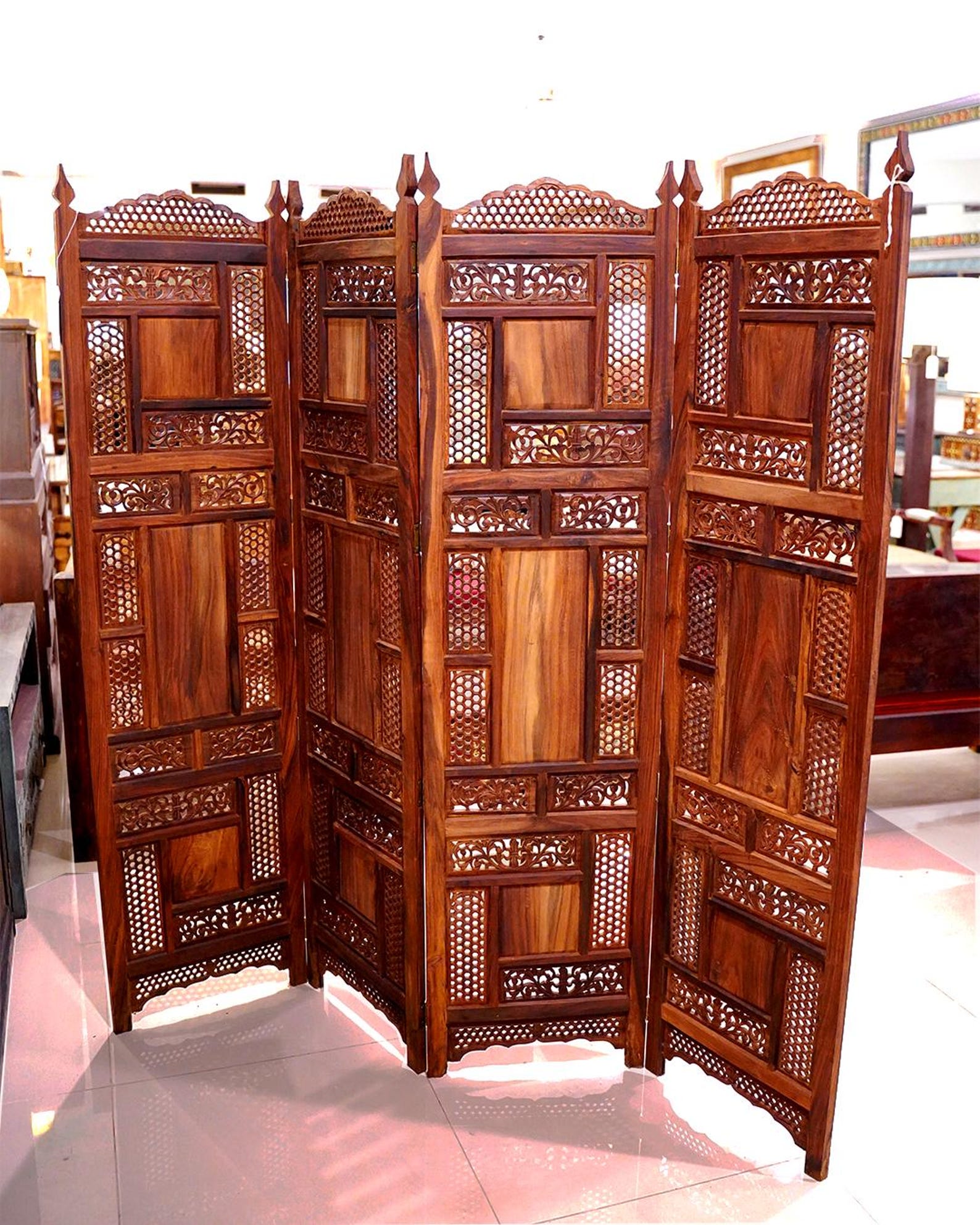 Handmade Chinioti Jaali Partition – Solid Rosewood Room Divider - Etsy