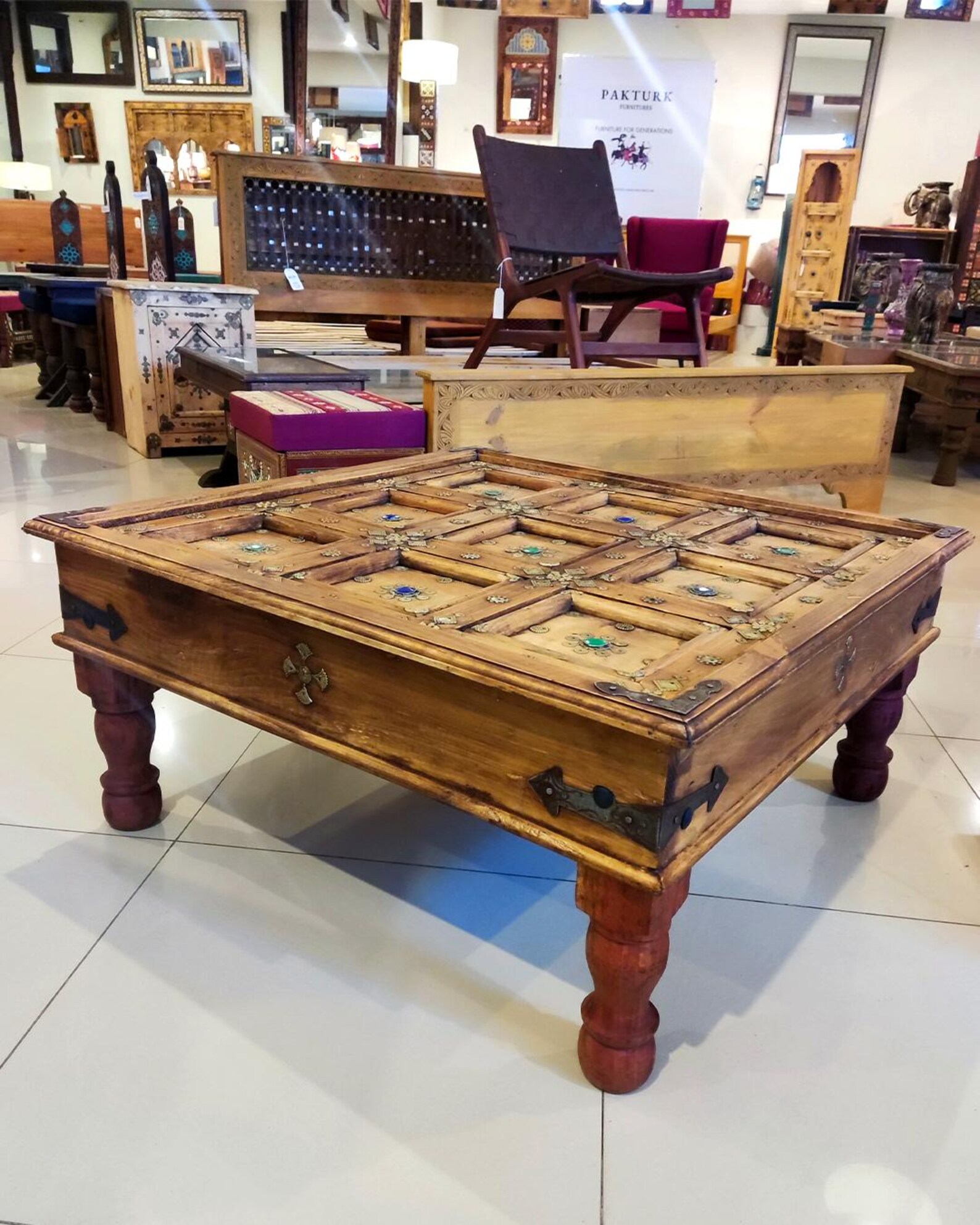 Handmade Turkan Square Center Table – Solid Wood Coffee Table - Etsy