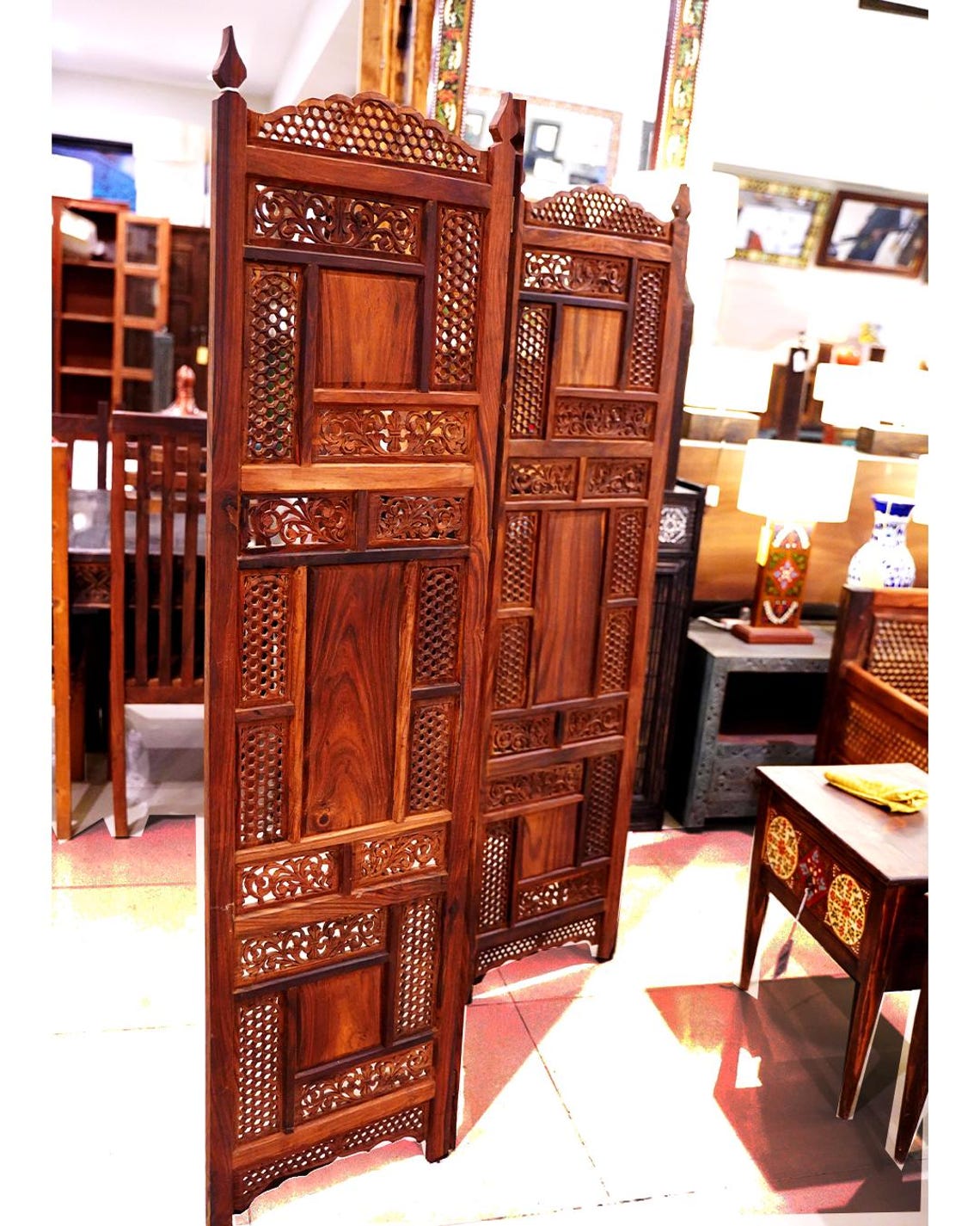 Handmade Chinioti Jaali Partition – Solid Rosewood Room Divider - Etsy