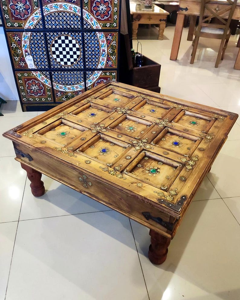 Handmade Turkan Square Center Table – Solid Wood Coffee Table - Etsy