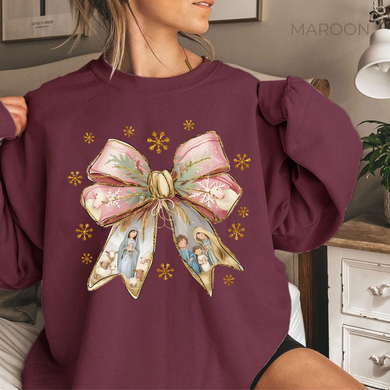 Jesus Christmas Coquette Bow Shirt,the Greatest Gift of All Tshirt ...
