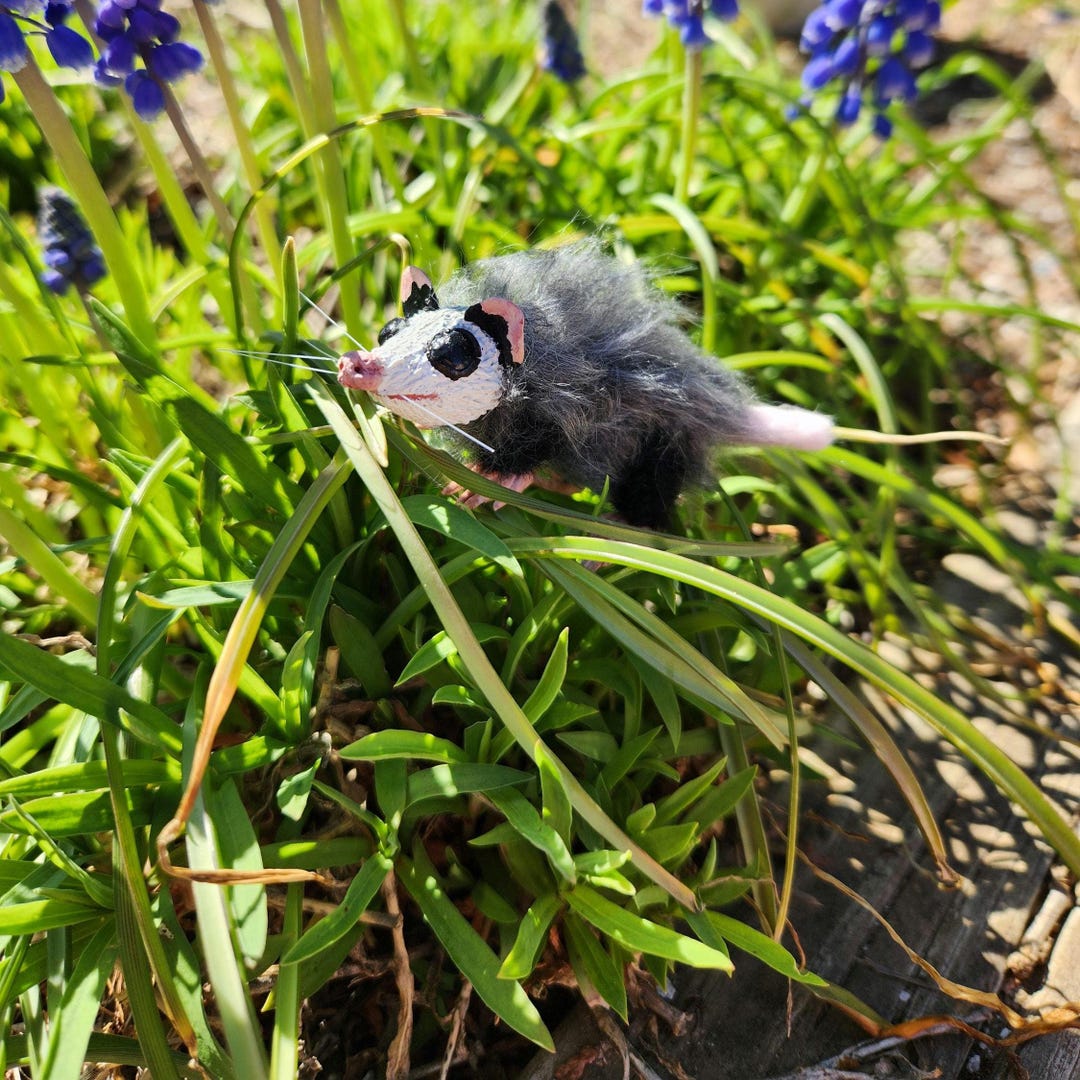 Handmade Baby Virginia Opossum Art Doll, Posable Animal Plush Figure ...