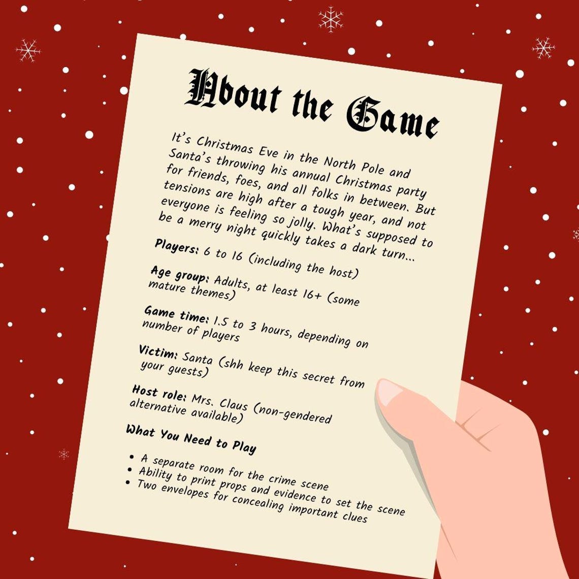 Christmas at Claus Manor: A Murder Mystery Party Detective Game, 6-16 ...