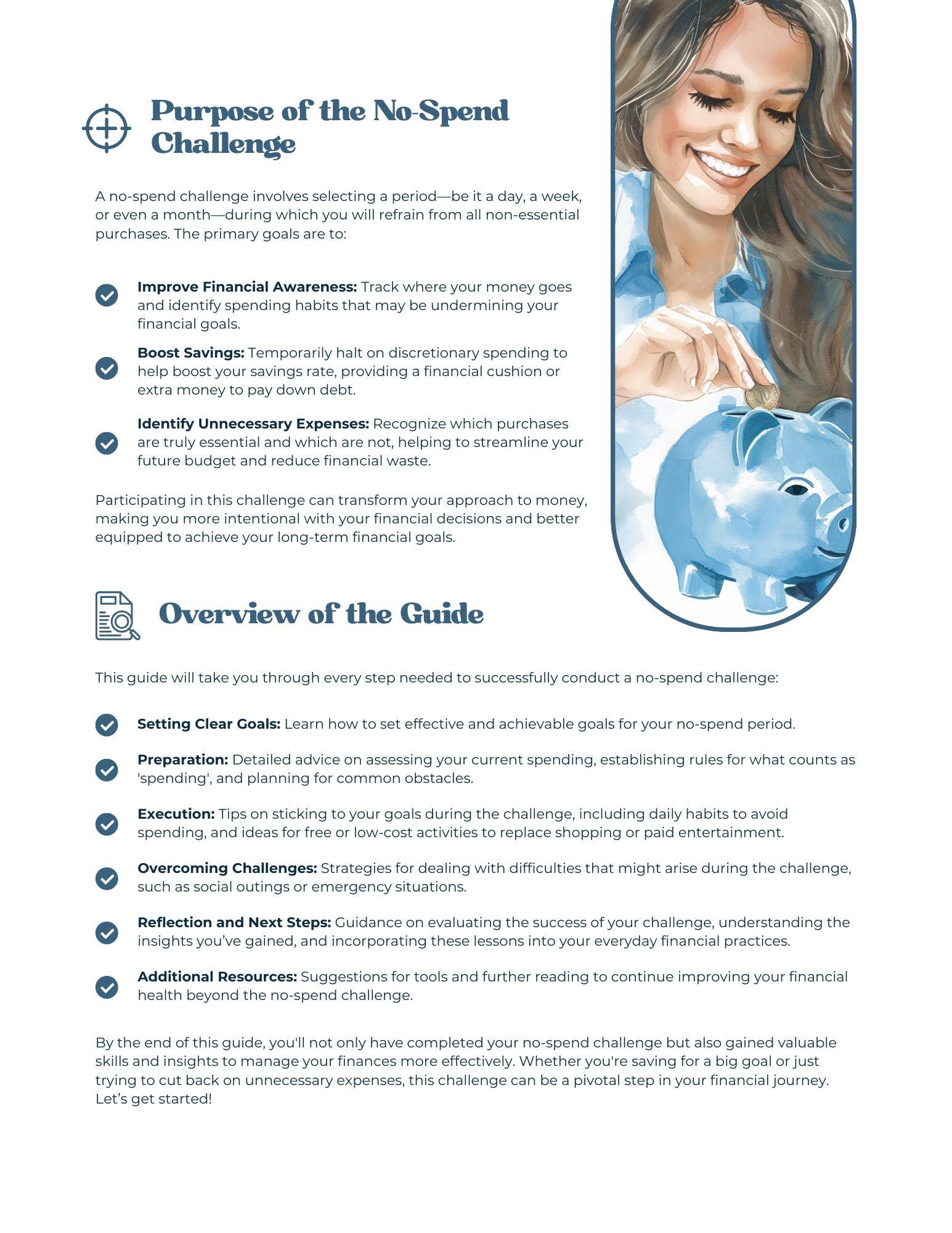 No Spend Challenge Workbook | Save Money Track Expenses Budgeting ...