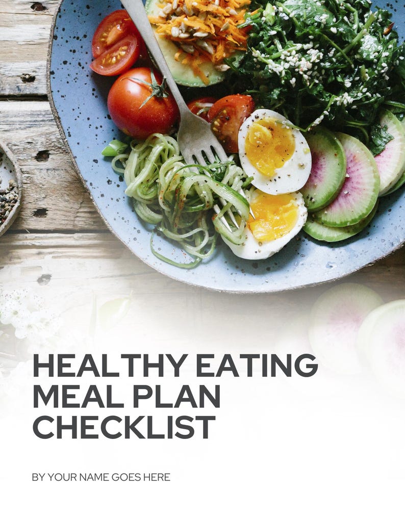Healthy Eating Meal Plan Checklist Template Nutrition Planner Diet Plan ...