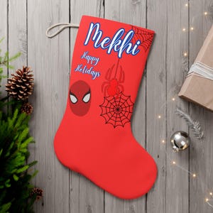 Personalized Spider-manstocking, Kids Holiday Decor, Christmas Gift ...