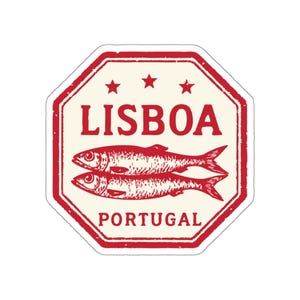 Vintage Lisboa Portugal Sticker, Sardine Passport Stamp Travel Art - Etsy