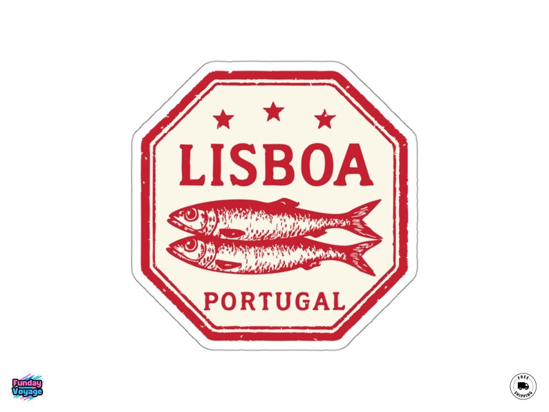 Vintage Lisboa Portugal Sticker, Sardine Passport Stamp Travel Art - Etsy