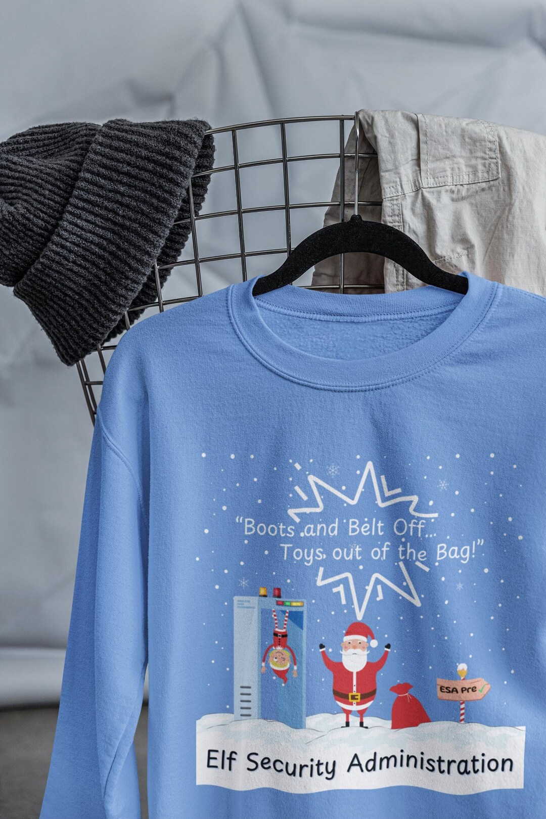 Elf Security Administration ESA Precheck, Santa Christmas Sweatshirt ...