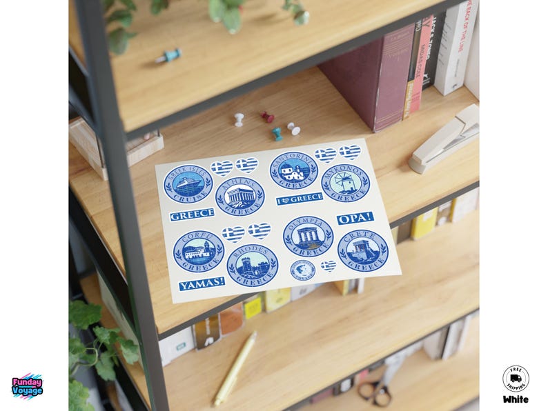 Greek Passport Stamp Sticker Sheet – Travel Journal Scrapbook Stickers ...
