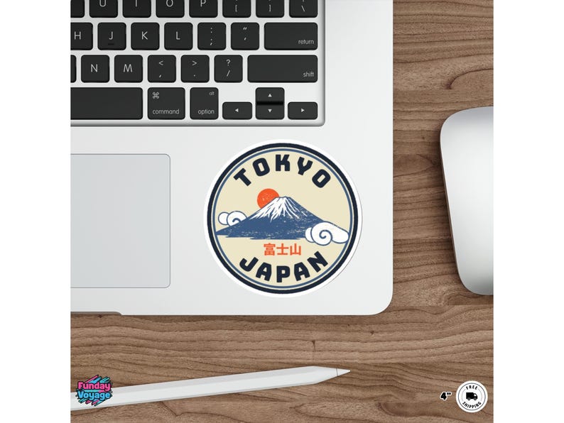Tokyo Japan Mount Fuji Sticker | Vintage Travel Badge Die Cut - Etsy