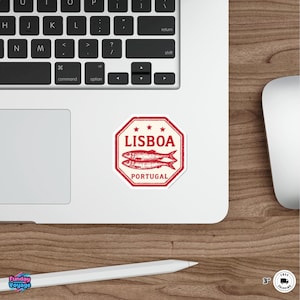 Vintage Lisboa Portugal Sticker, Sardine Passport Stamp Travel Art - Etsy
