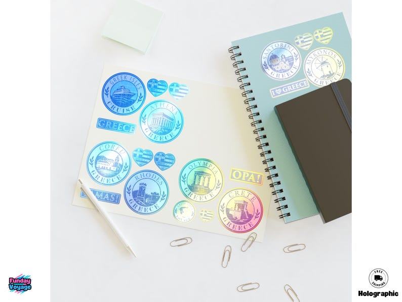 Greek Passport Stamp Sticker Sheet – Travel Journal Scrapbook Stickers ...