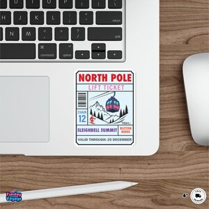 North Pole Lift Ticket Sticker | Vintage Ski Pass Holiday Decal - Etsy