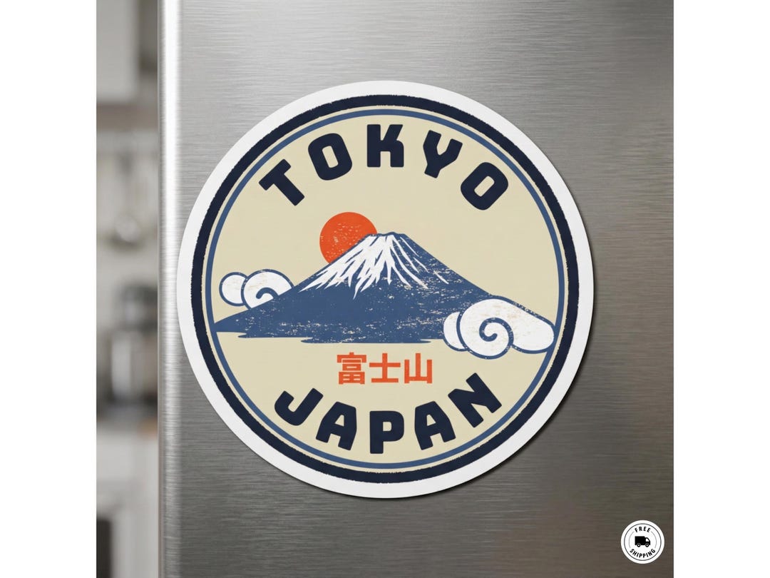 Mount Fuji Magnet – Tokyo Japan Travel Diecut Badge - Etsy