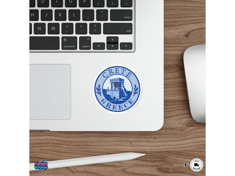 Crete Greece Travel Sticker - Ancient Ruins, Coastal Charm Vinyl Decal ...
