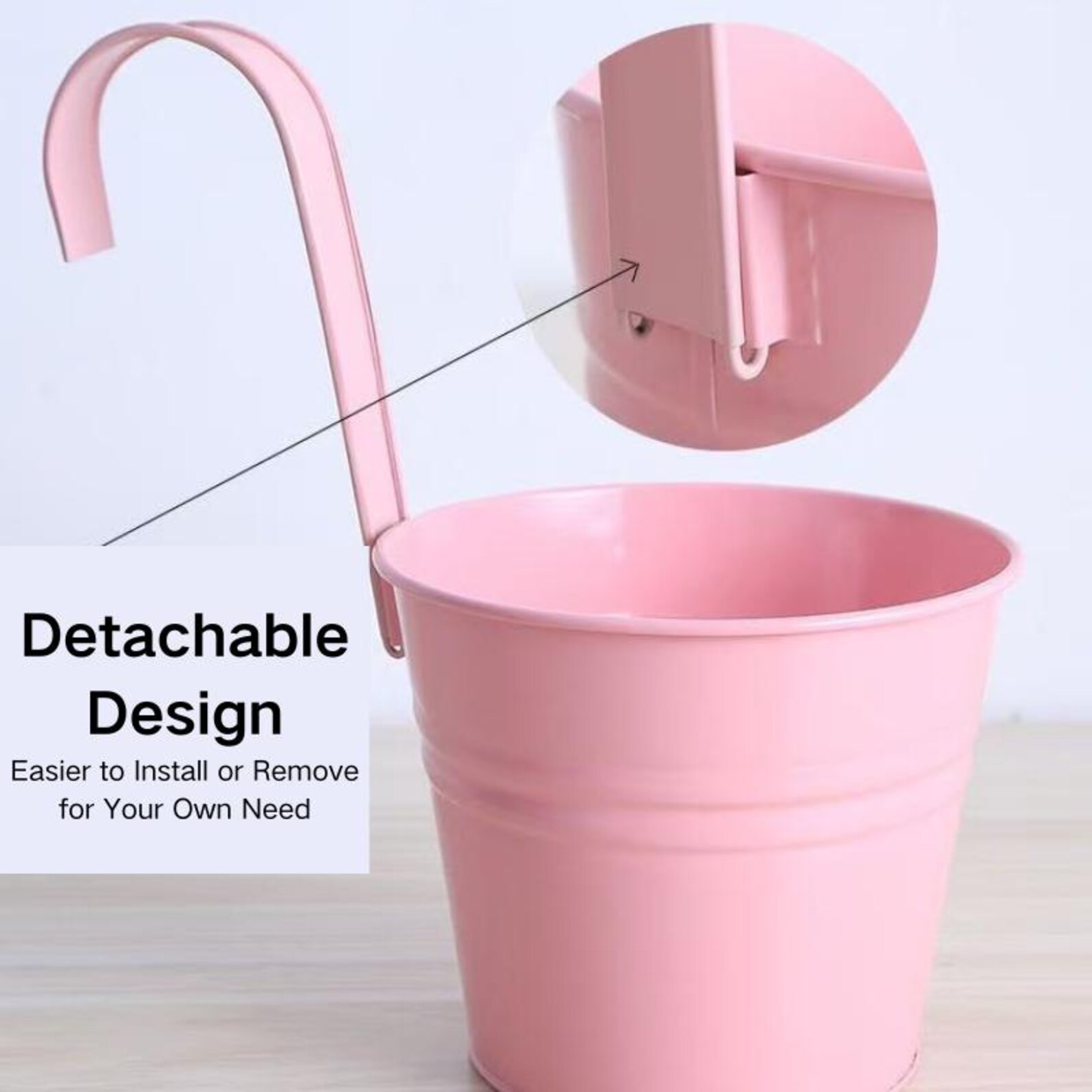 4 Pastel Iron Hanging Planters: Detachable Hook Indoor Outdoor Pots - Etsy