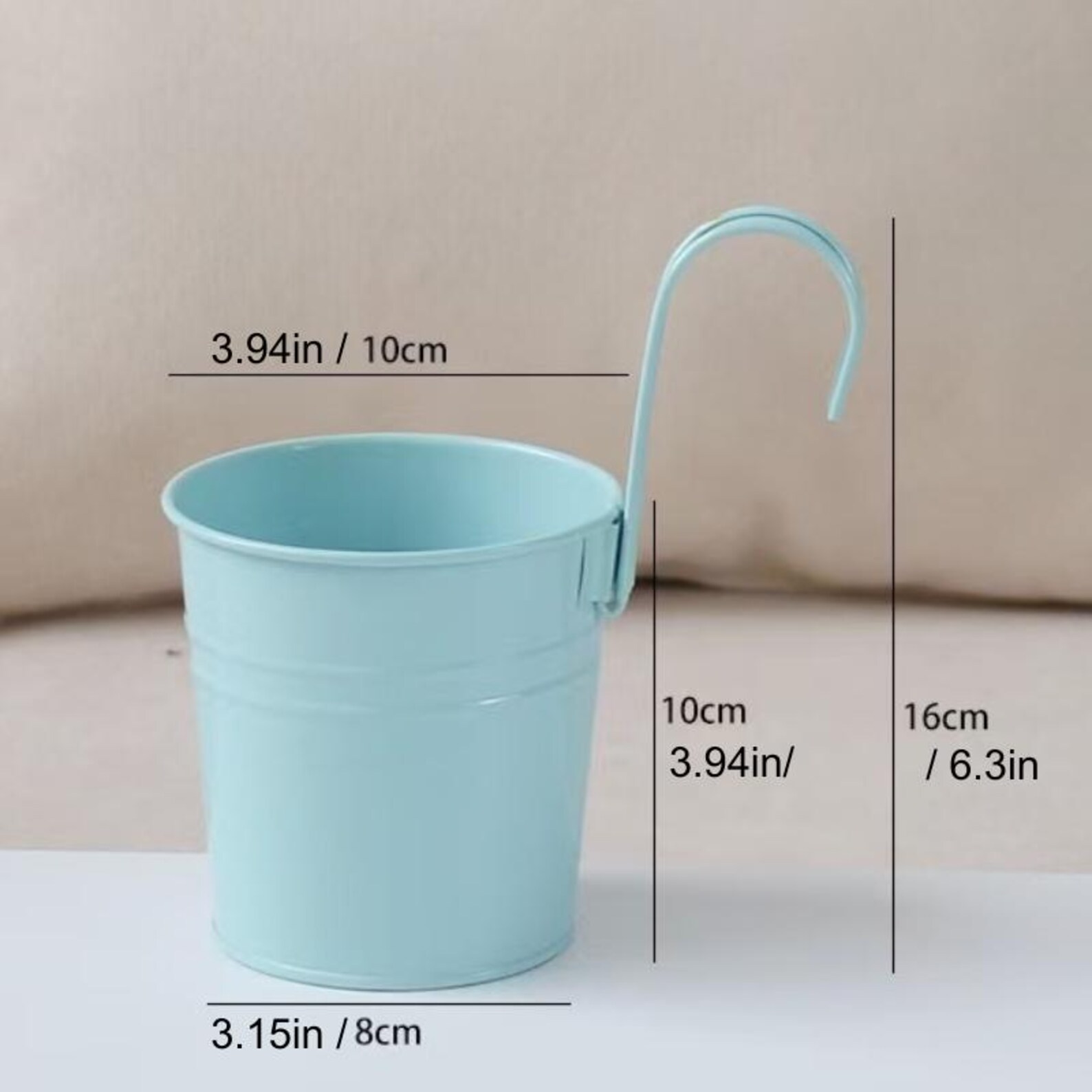 4 Pastel Iron Hanging Planters: Detachable Hook Indoor Outdoor Pots - Etsy